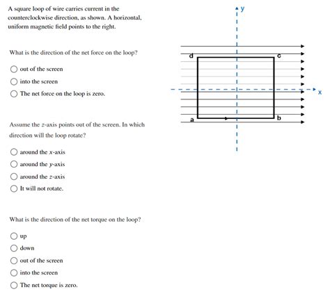 solved у a square loop of wire carries current in the