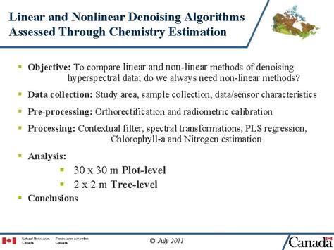 Linear And Nonlinear Imaging Spectrometer Denoising Algorithms Assessed