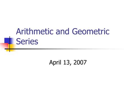 Ppt Arithmetic Series Powerpoint Presentation Free Download Id953786