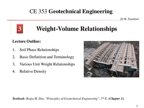 Pdf Ce 353 Geotechnical Engineering Weight Volume Relationships 3