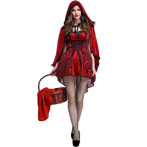 Sexy Frauen Märchen Rotkäppchen Kostüm Halloween Party Phantasie Kleid