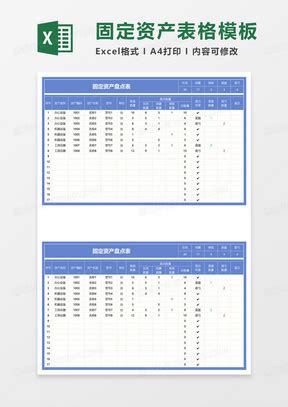固定资产盘点表格Excel表格模板下载 熊猫办公