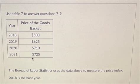 solved use table 7 to answer questions 7 9 the bureau of