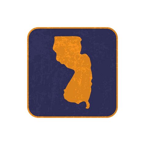 New Jersey State Map Square With Grunge Texture Vector Illustration