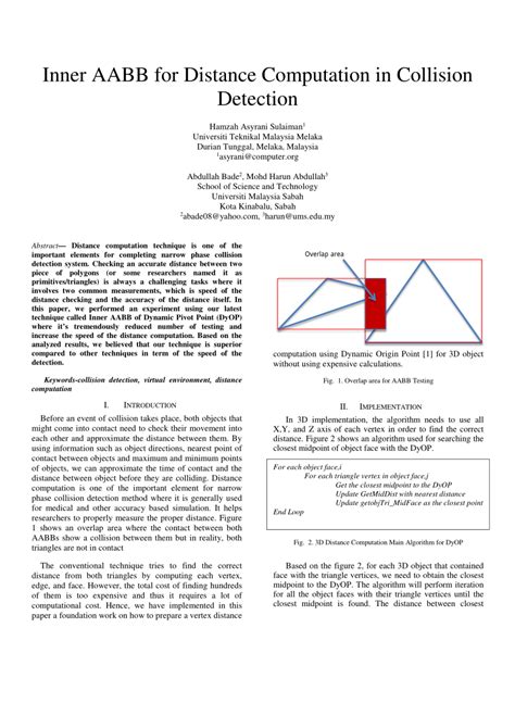 PDF Distance Computation Using Axis Aligned Bounding Box AABB