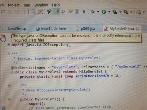[jsp 프로그래밍] 서블릿 에러 the type ioexception cannot be resolved