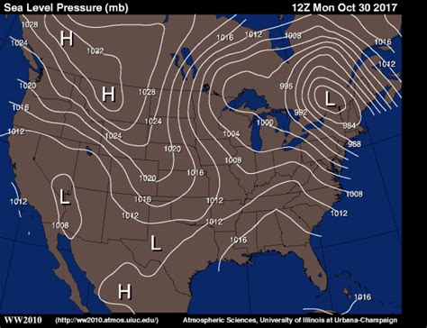 High Pressure Low Pressure Weather Map United States Map