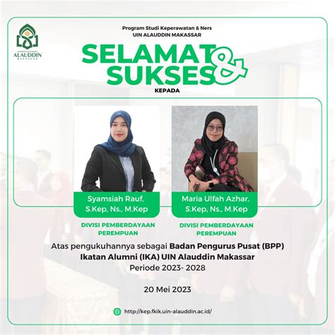 Dosen Keperawatan Uin Alauddin Dikukuhkan Sebagai Pengurus Pusat Ika
