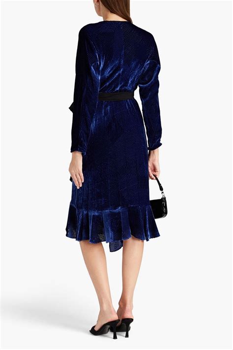 DIANE VON FURSTENBERG Tulisa ruffled devoré velvet midi wrap dress