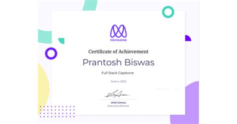 Prantosh Biswas On Linkedin Microverse Final Capstone Module • Prantosh Biswas • Credential For