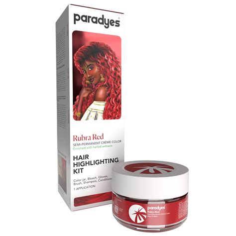 Paradyes Semi Permanent Hair Color Rubra Red Highlighting Kit