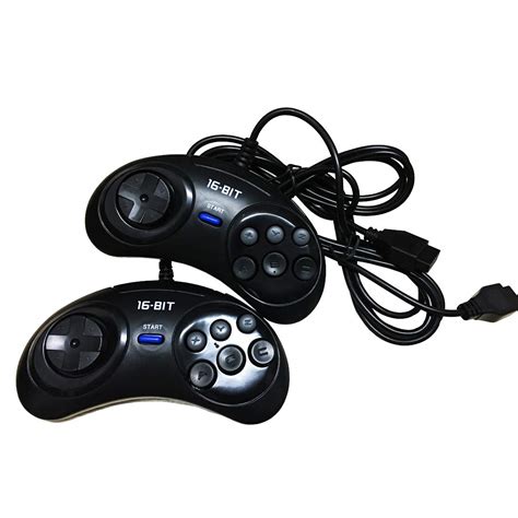2 Pack 16 Bit Game Controller 6 Button For Sega Genesis