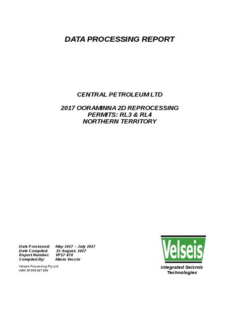 Pr2018g001 Ooraminna 2d Final Reprocessing Report Pdf