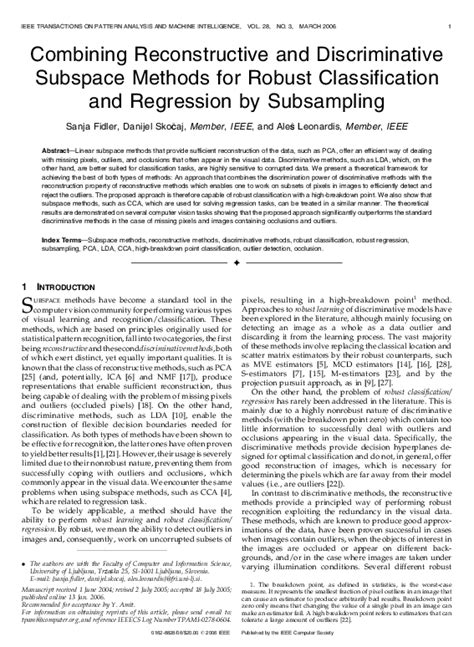 pdf combining reconstructive and discriminative subspace methods for