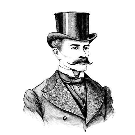 Une Illustration Vintage Dun Homme Portant Un Chapeau Haut De Forme Et