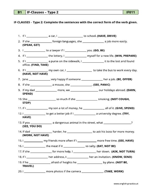 B1 If Clauses Type 2 Pdf