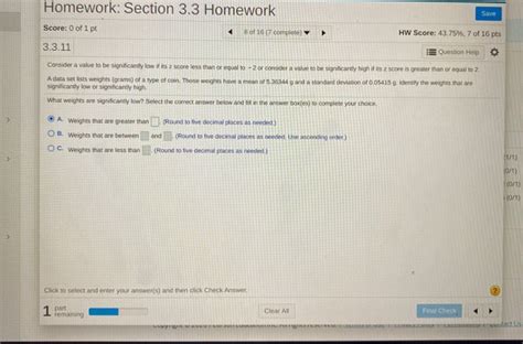Solved Homework Section 3 3 Homework Save Score 0 Of 1 Pt