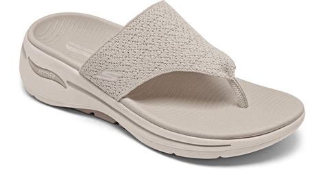 Skechers Synthetic Go Walk Arch Fit Weekender Arch Support Thong Flip Flop Walking Sandals