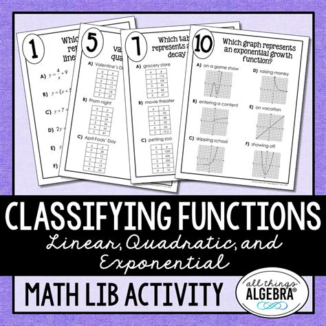 classifying linear quadratic and exponential functions math lib