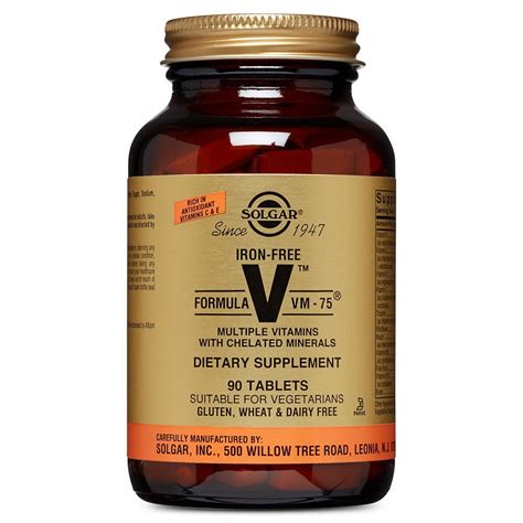 Solgar, VM-75 Iron Free, 90 Tablets | HiLife Vitamins