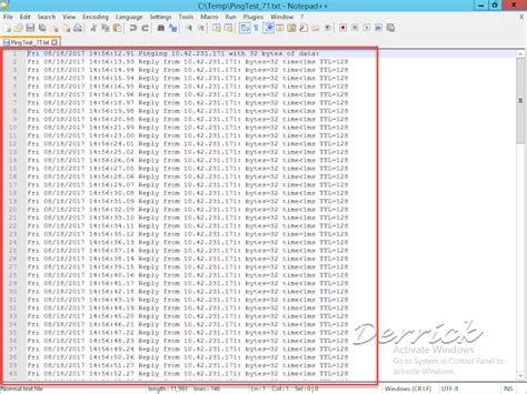德瑞克：sql server 學習筆記 [windows] ping add timestamp 加上時間戳記