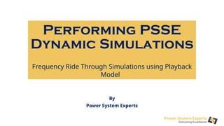 Psse Simulation For Grid Code Compliance Of Vrt Ppt