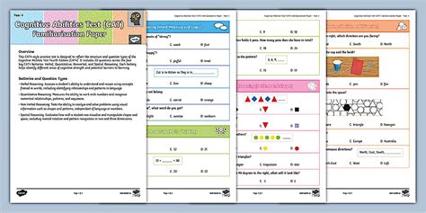 Cat4 Spatial Reasoning Practice Style Paper Twinkl Year 4