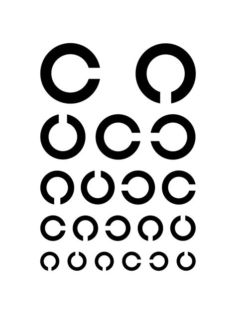 Japanese Eye Chart Print Pop Art Landolt C Vision Test Poster White Etsy