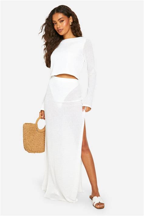 Knitted Maxi Skirt Boohoo Uk