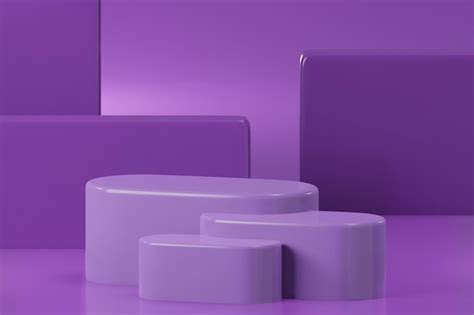 최소한의 디자인으로 제품 배치를 위한 연단 무대 디스플레이 쇼케이스의 3d 렌더링 그림 프리미엄 Psd 파일