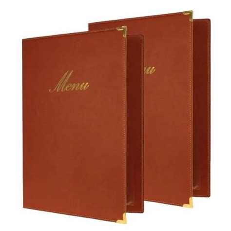 Multicolor Leather Menu Folder Packaging Type Poly Bag Size A4 At