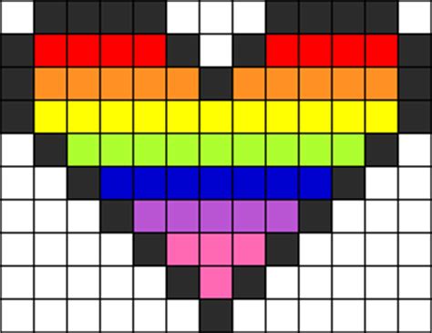 Rainbow Heart Perler Perler Bead Pattern Bead Sprites Simple Fuse