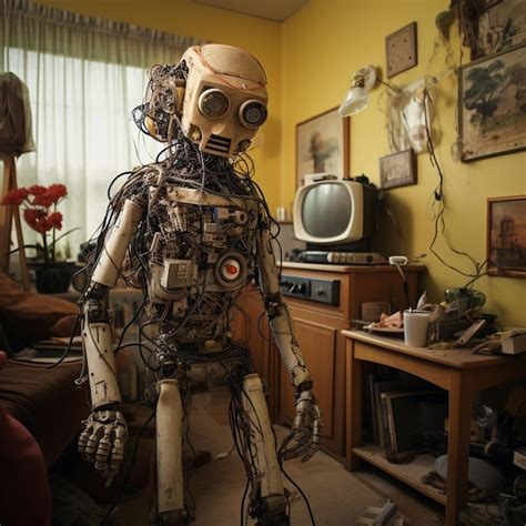 Premium Ai Image Anthropomorphic Robot Indoors