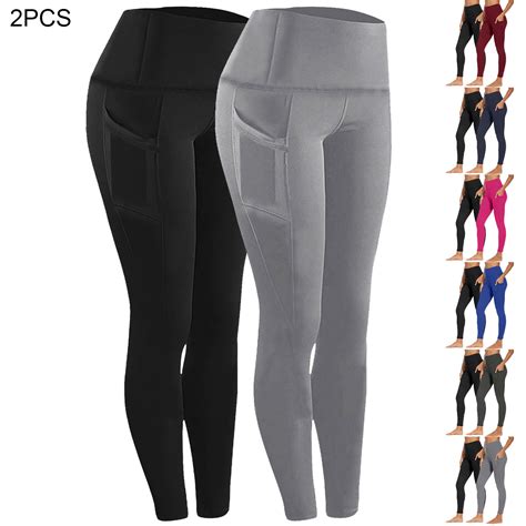 Cflvaek 2 Piece Leggings With Pockets For Women 2025 Plus Size Butt