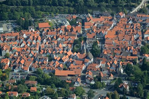 Melsungen Aus Der Vogelperspektive Ortskern Am Uferbereich Der Fulda
