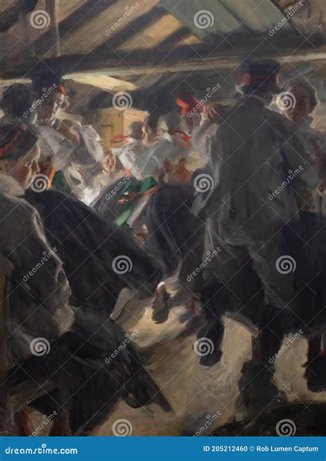 Dance In Gopsmor Cottage 1914 Painting By Anders Zorn Stock Photo