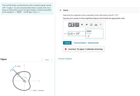 Solved The Rod O A Rotates Counterclockwise With A Constant Chegg Com