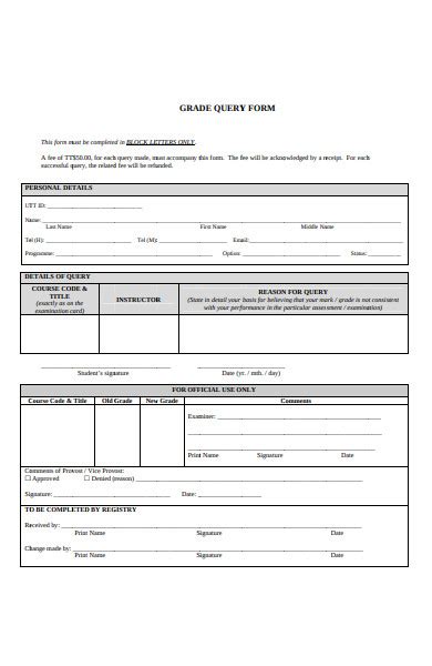 Free 50 Sample Query Forms In Pdf Ms Word