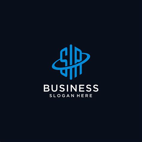 Sr Initial Monogram Logo With Hexagonal Shape And Swoosh Design