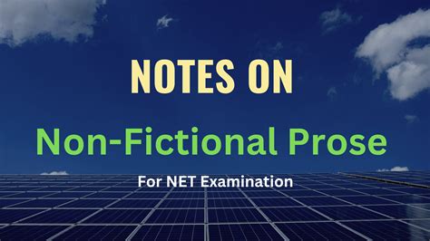 Ugc Netsetslet English Literature Notes On Non Fictional Prose For