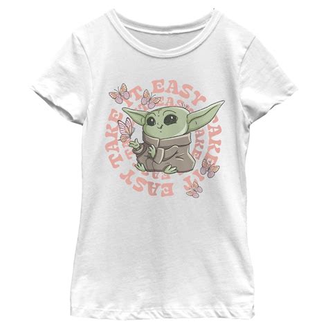 Girls Star Wars The Mandalorian Grogu Take It Easy Graphic Crop Top T