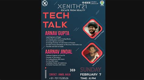 Xenith 2021 Tech Talk With Arnav Gupta And Aarnav Jindal Youtube