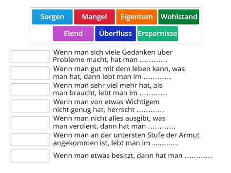 Kapitel 4 3 B2 1 Arm oder reich Ergänzen Sie Sätze Match up