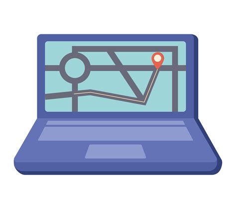 Laptop With Gps Vector Art At Vecteezy