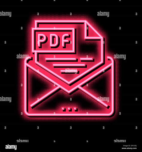 sending pdf file neon glow icon illustration stock vector image and art