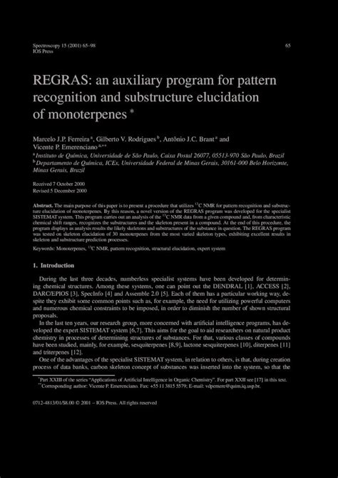 pdf regras an auxiliary program for pattern recognition and