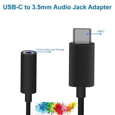 USB Type C To 3 5mm Headset Jack Adapter Black Mobile City