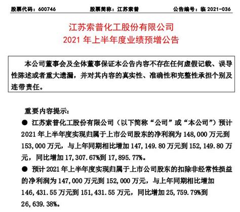 江苏索普：上半年净利润预计同比增长17308 17896凤凰网