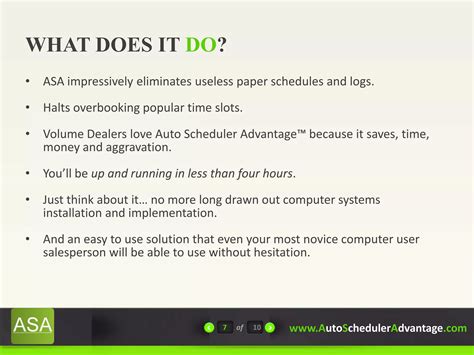 Auto Scheduler Advantage Ppt