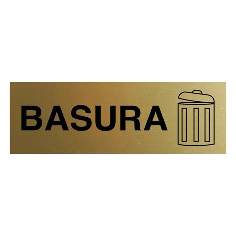 Signs Bylita Basic Basura Sign Brushed Gold Large